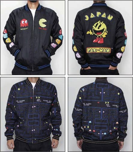 NAMCO CLASSIC GAME / Pac-Man Sukajan - Souvenir Jacket (Reversible) M ...