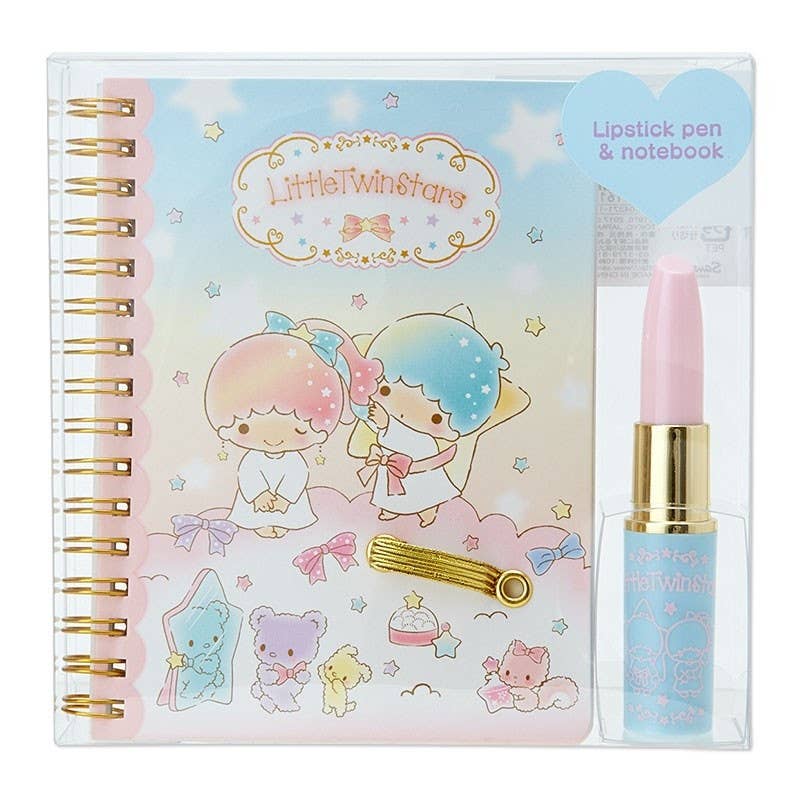 Little Twin Stars: Lipstick Type Pen & Mini Notebook (Kiki & Lala ...