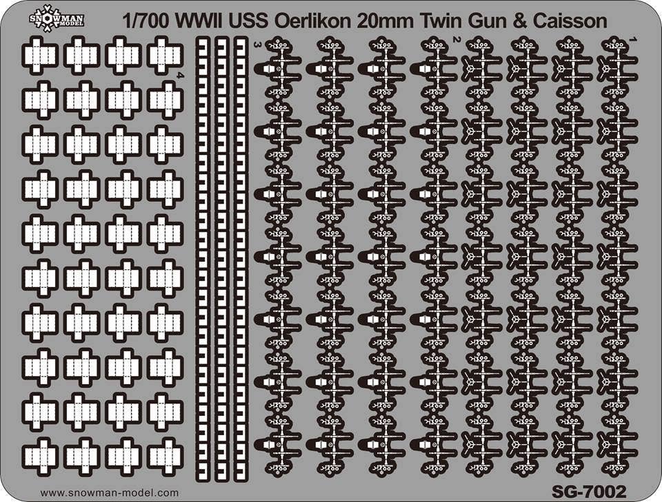 WWII USS Oerlikon 20mm Twin Gun & Caisson Photo-etched Kit | HLJ.com