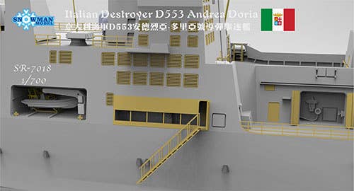 Italian destroyer D553 Andrea Doria Full Hull Resin Kit | HLJ.com