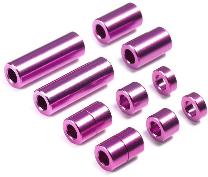Aluminum Spacer 5 types (12/6.7/6/3/1.5mm) 2pcs Purple | HLJ.com