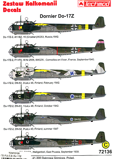 Dornier Do-17Z Decals | HLJ.com