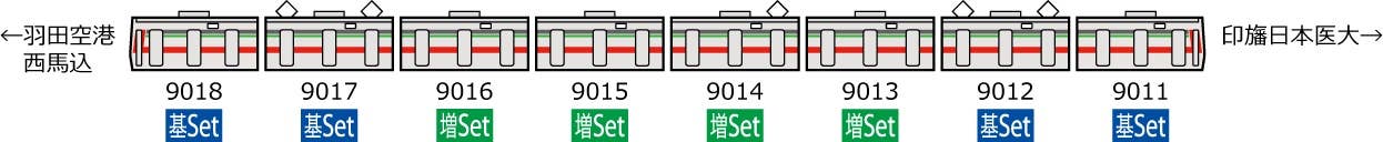 Train Collection: Hokuso Line 9000 Series (9018 Formation) Basic 4-Car ...
