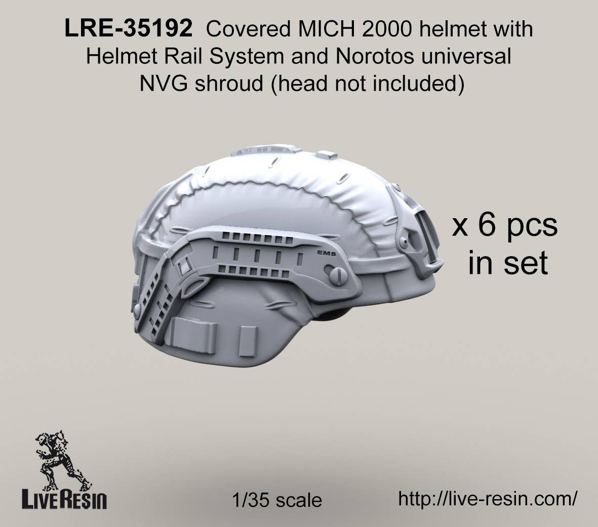 Covered MICH 2000 helmet w/Helmet Rail System & Norotos Universal NVG ...