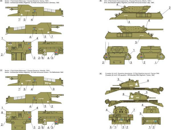 Polish Self-Propelled Artillery Decal (Sexton / M10 / Achilles IIC ...