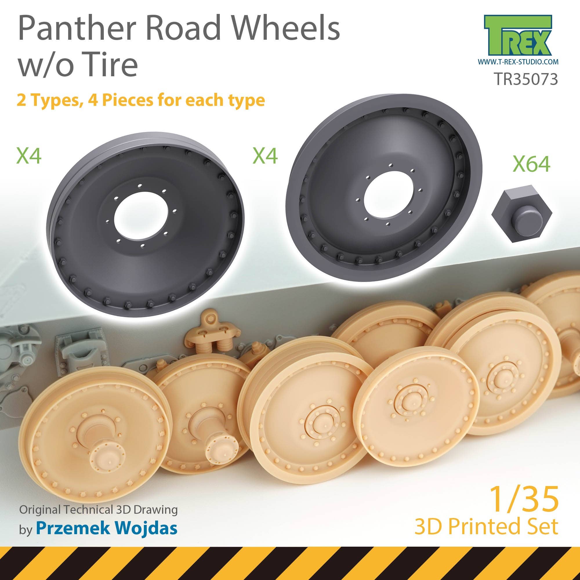 WW.II German Panther Road Wheels w/o Tire (2 types, 4 each) | HLJ.com
