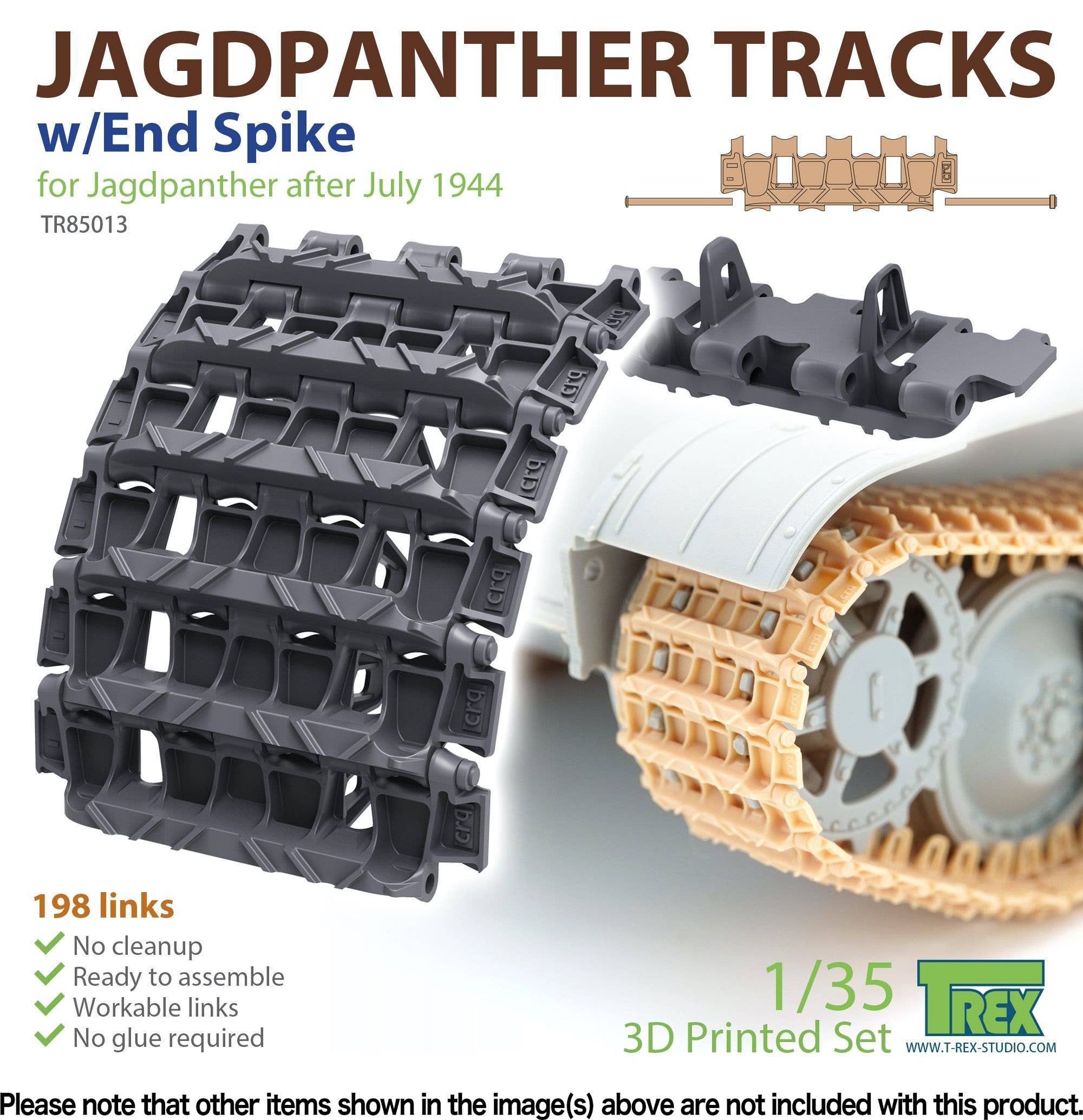 WWII Movable Tracks for German Jagdpanther Tanks (with End Spikes ...