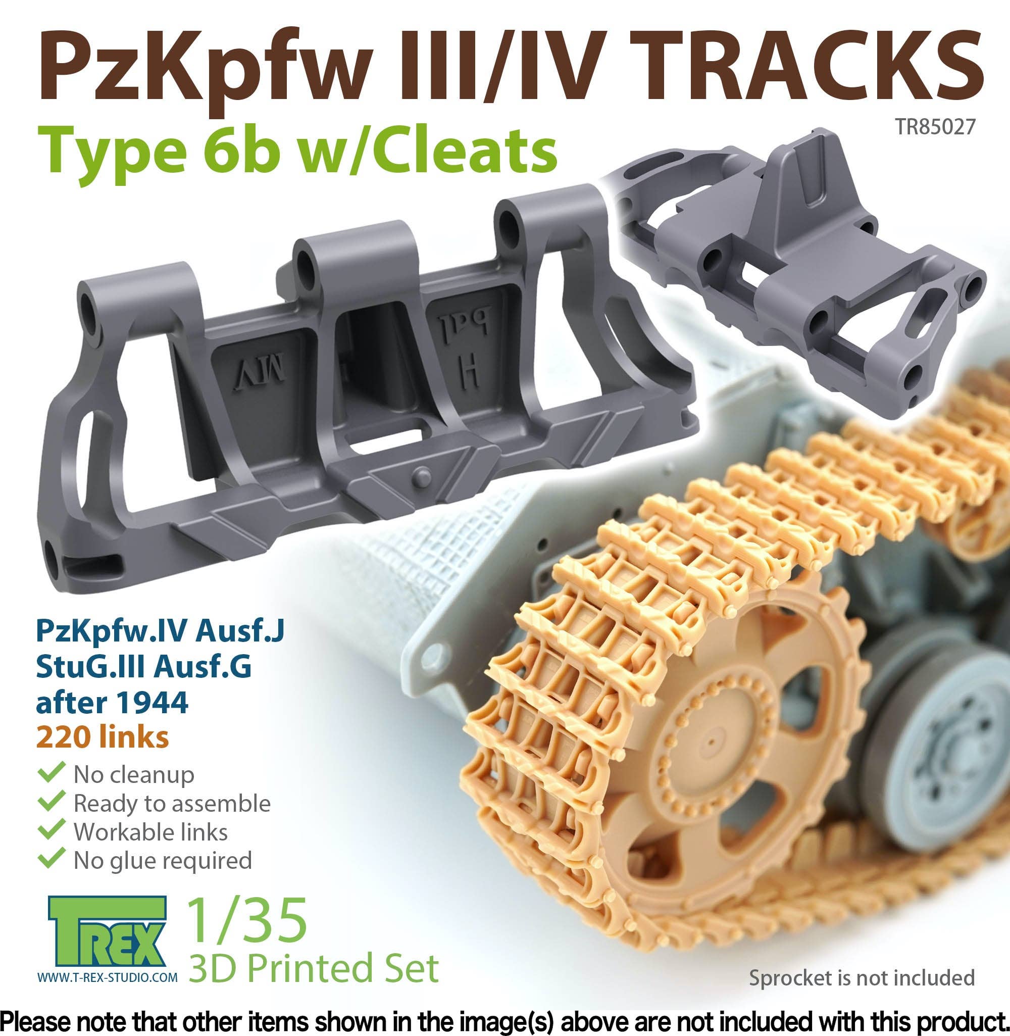 WWII German III / IV Tank Tracks Type.6b With Non-slip | HLJ.com