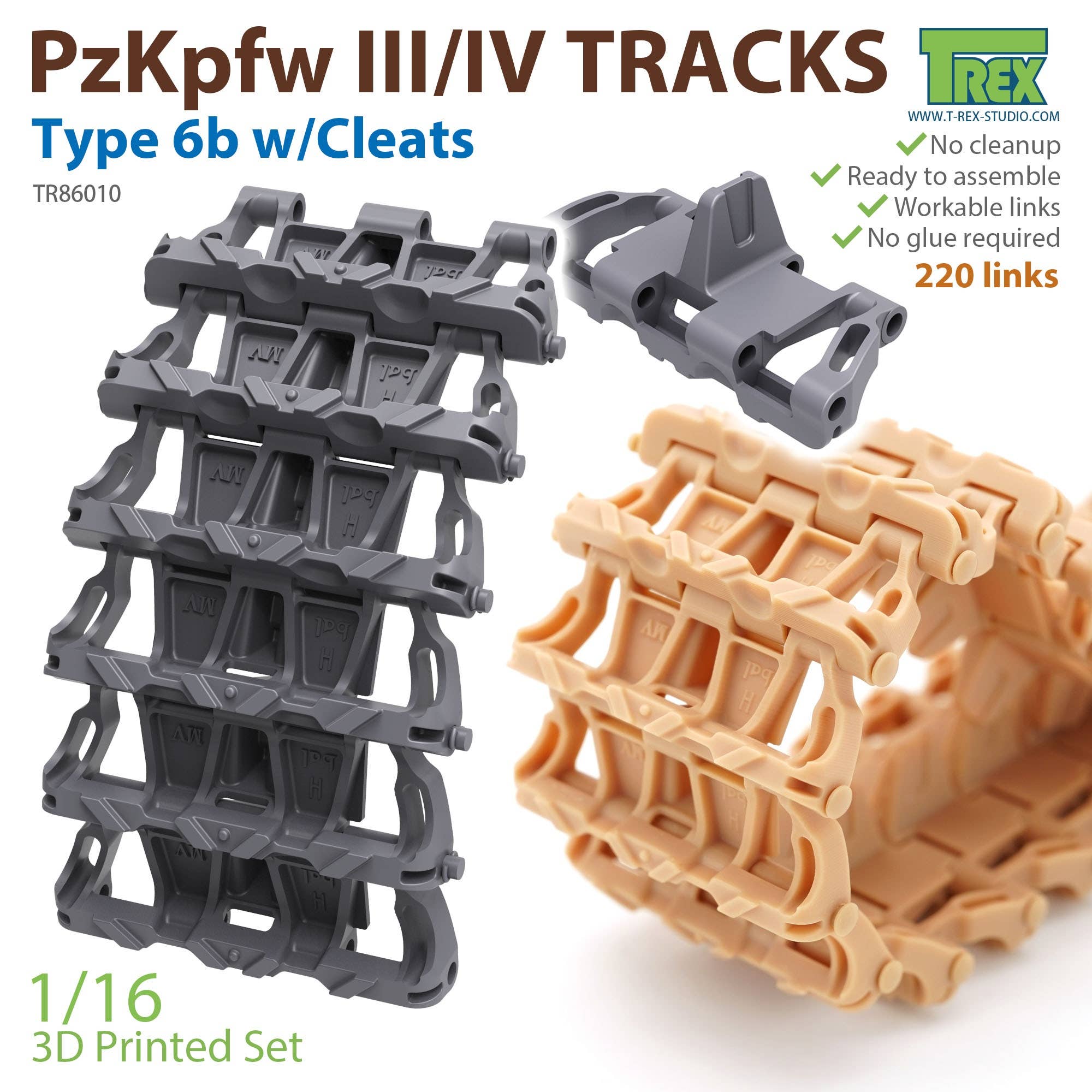 Movable Track for Panzer III / IV Tank Type.6b (with Cleat) | HLJ.com
