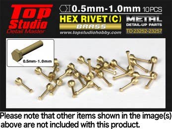 0.5mm Hex Rivets (C) Brass | HLJ.com