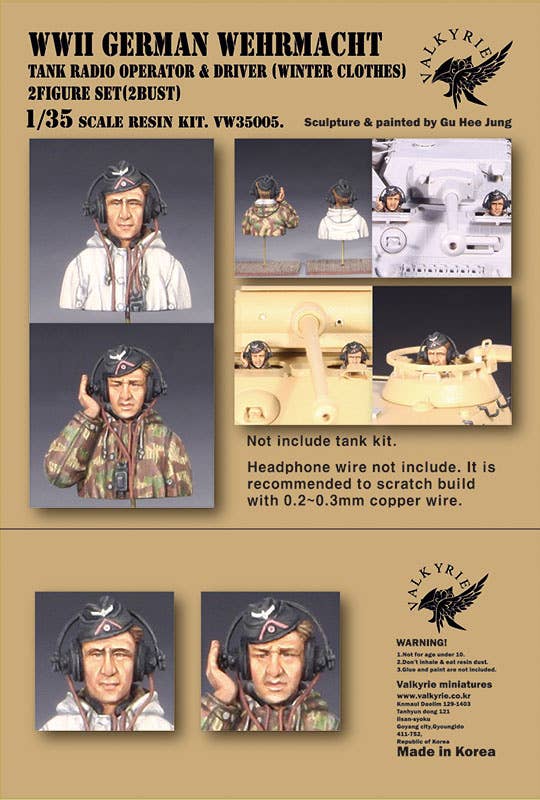 WWII German Army Wehrmacht Tanker Bust Set Panzerkampfwagen IV Radioman ...