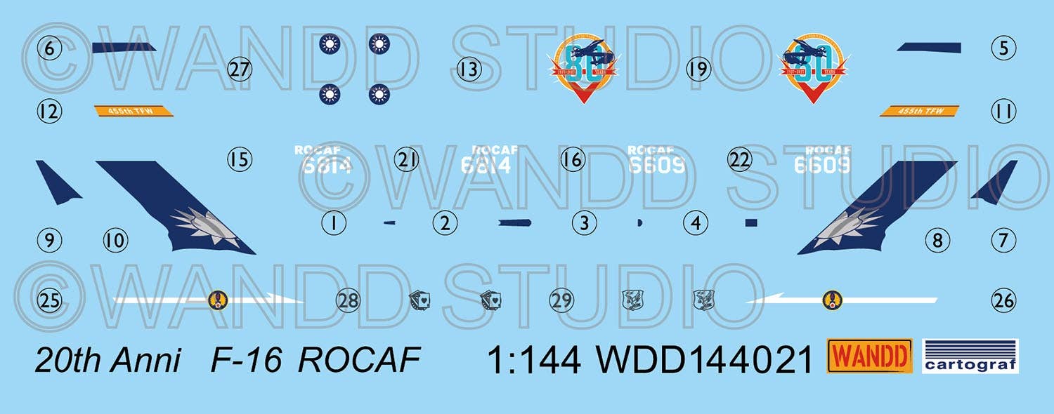 ROCAF F-16A/B 814 Air Combat, 80th Anniversary Decal | HLJ.com