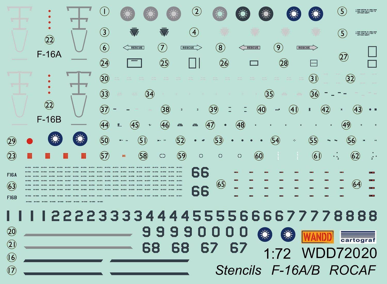 ROCAF Chiayi AFB F-16A/B Block 20, 21st TFG, 455th TFW Decal | HLJ.com