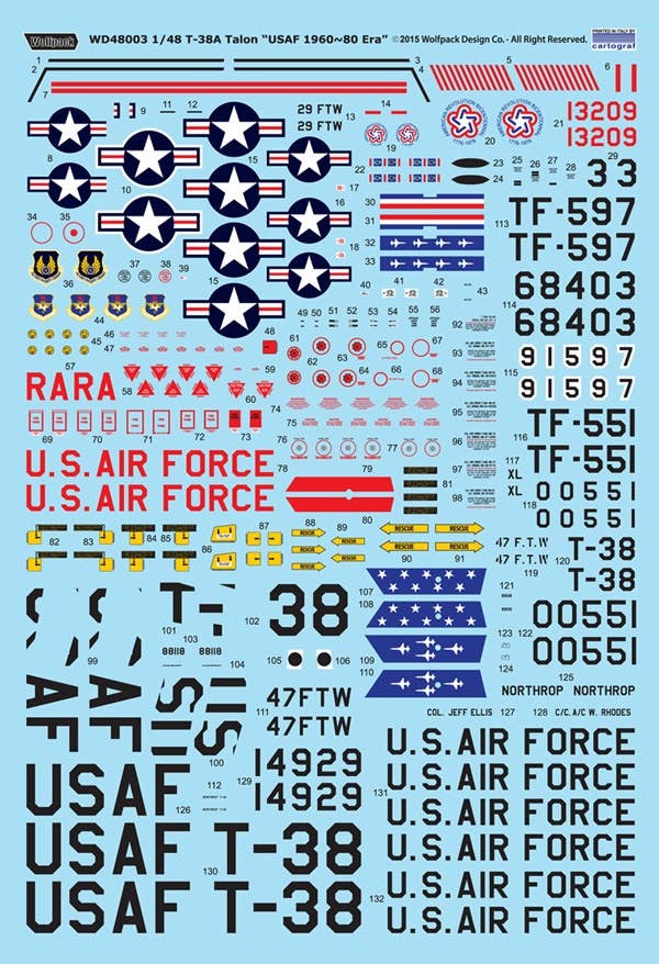 T-38A Talon USAF 1960-1980 Era Decal | HLJ.com