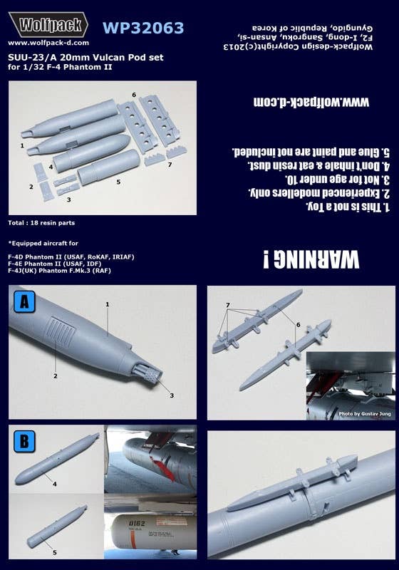 SUU-23/A 20mm Vulcan Pod Set for F-4 | HLJ.com