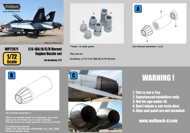 F/A-18A/B/C/D Hornet F404 Engine Nozzle Set (for Hasegawa) | HLJ.com