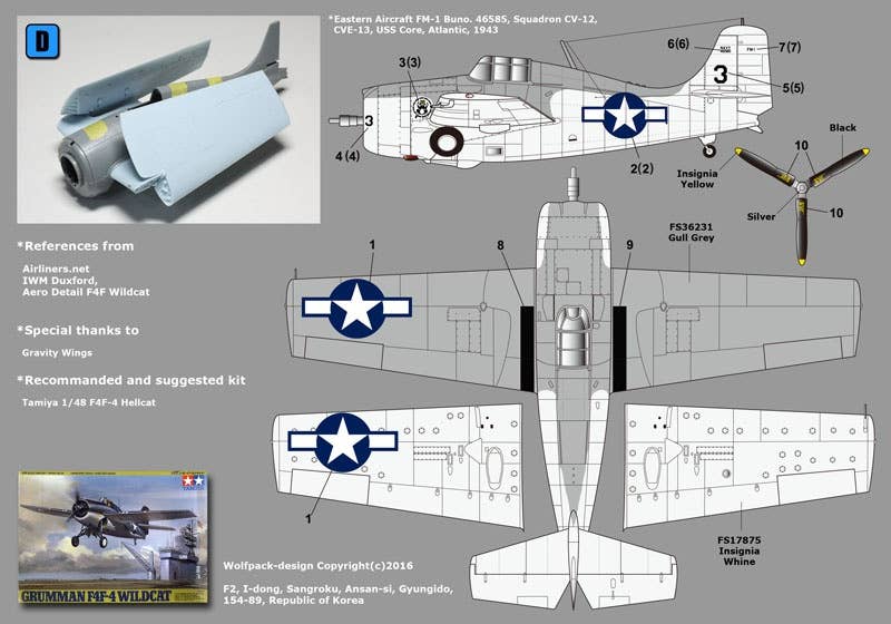 FM-1 Wildcat Wing Folded Set (for Tamiya) | HLJ.com
