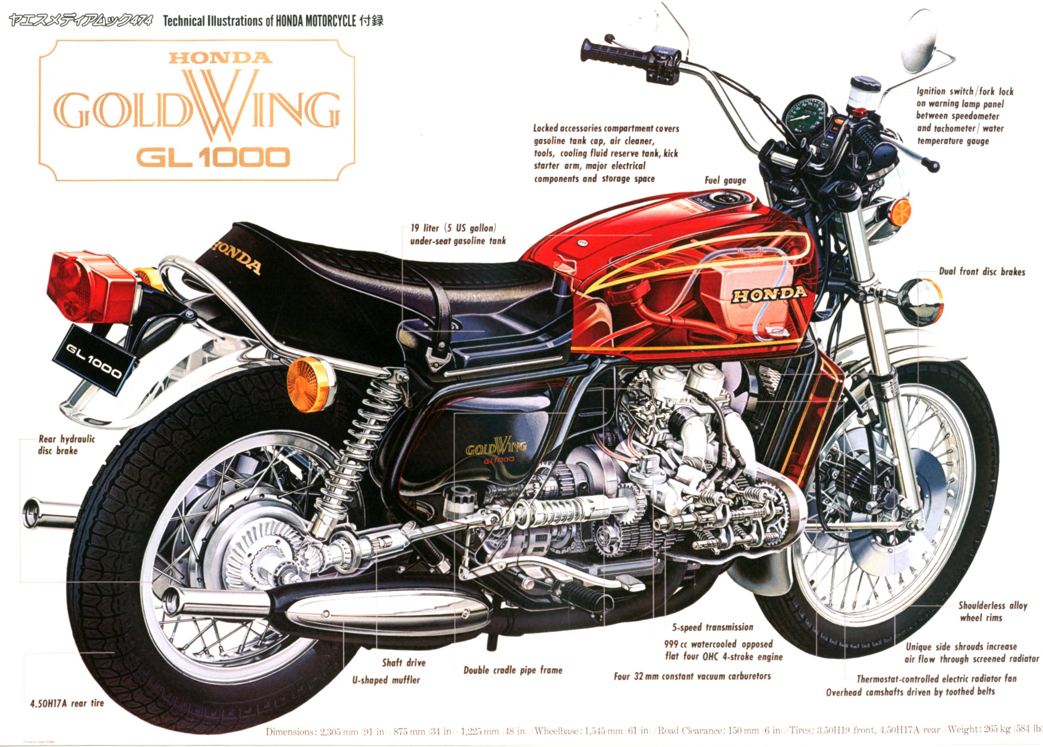Technical Illustrations of Honda Motorcycle | HLJ.com