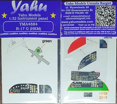 Boeing B-17G Coloring Instrument Panel HKM | HLJ.com