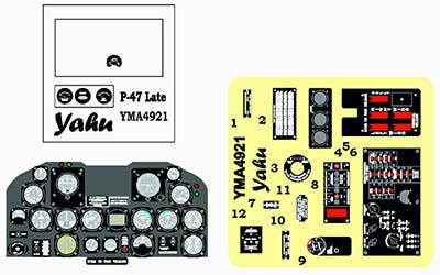 P-47D Thunderbolt Late Coloring Instrument Panel Mini Art | HLJ.com