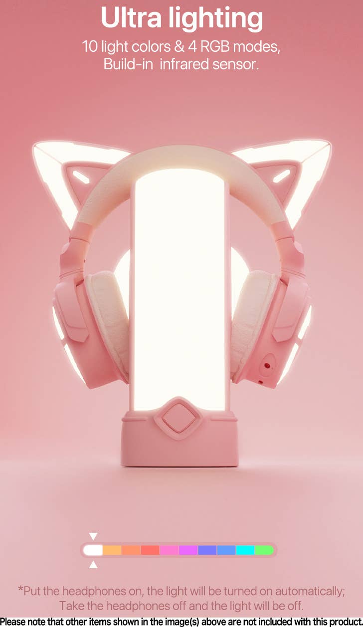 YOWU Crystal Headphone Stand Sakura Pink Color (for Cat Ear Headphones ...