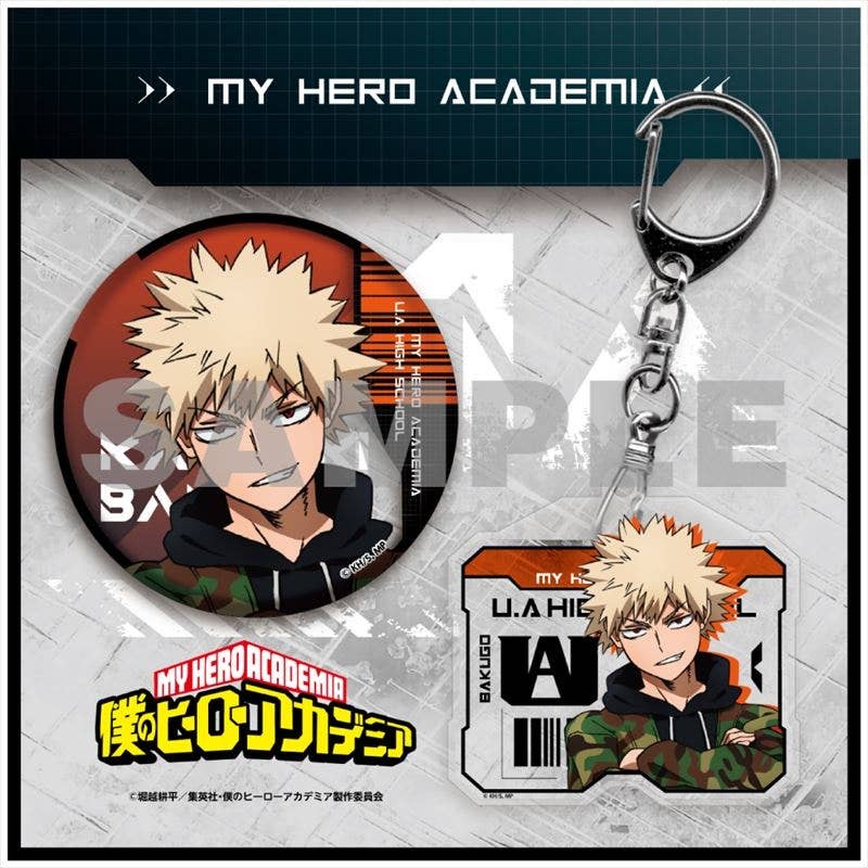 My Hero Academia: Can Badge & Acrylic Keychain Set Katsuki Bakugo ...