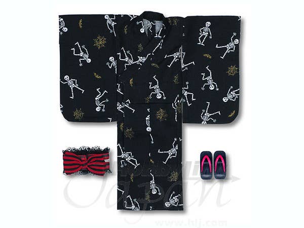 Yukata Set Dancing Skeleton Bla (Pure Neemo L) | HLJ.com