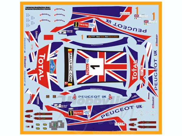 Peugeot 207 S2000 #1 Geko Ypres Rally 2010 Decal | HLJ.com