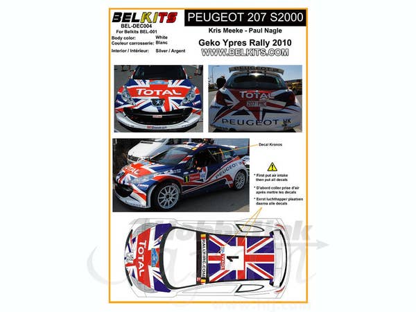 Peugeot 207 S2000 #1 Geko Ypres Rally 2010 Decal | HLJ.com