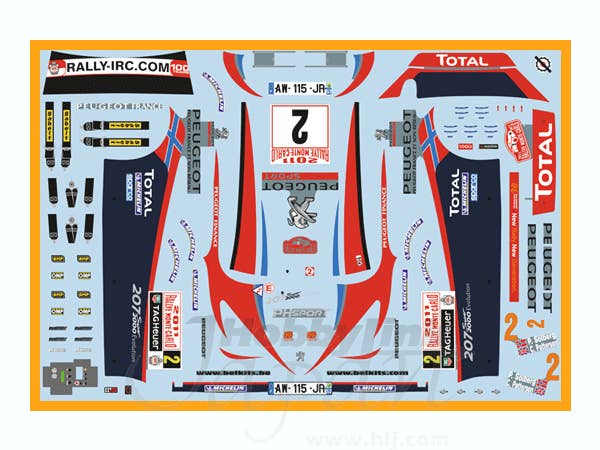 Peugeot 207 S2000 #2 Rally Monte Carlo 2011 Decal | HLJ.com