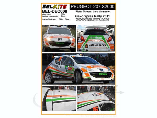 Peugeot 207 S2000 #16 Geko Ypres Rally 2011 Decal | HLJ.com