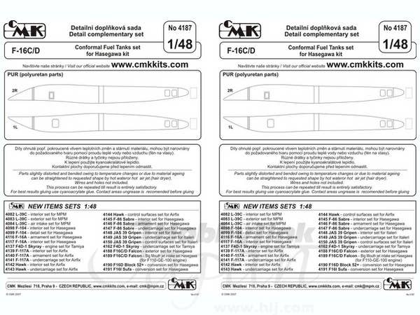 F-16C/D Conformal Fuel Tanks (for Hasegawa) | HLJ.com