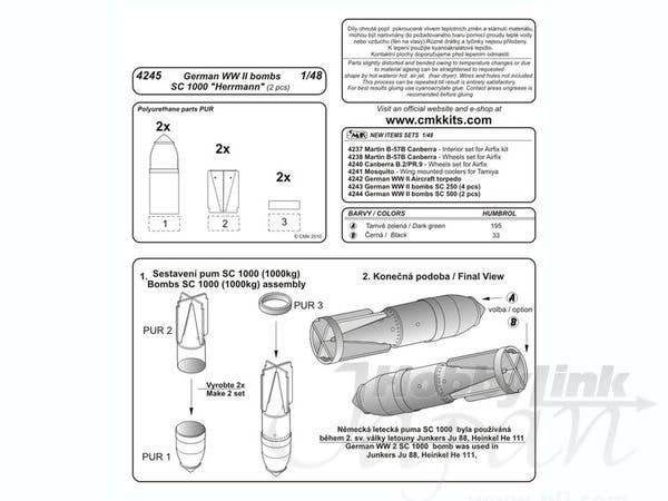 WWII German Bombs SC1000 Herrmann (2 pcs) | HLJ.com