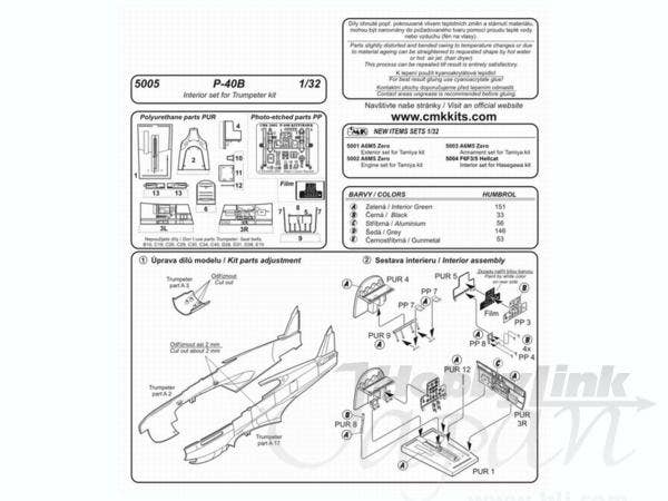 P-40B Interior Set (for Trumpeter) | HLJ.com