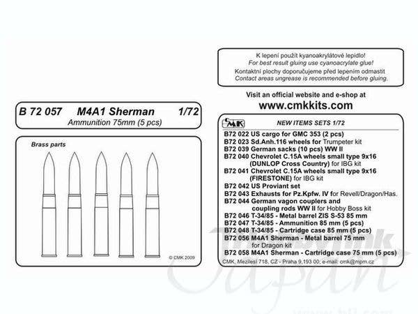 M4A1 Sherman Ammunition 75mm 5 ks | HLJ.com