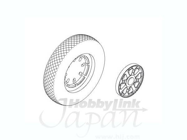 F4U Corsair Wheels w/Plain Spoked Discs & Diamond Design Tire for ...