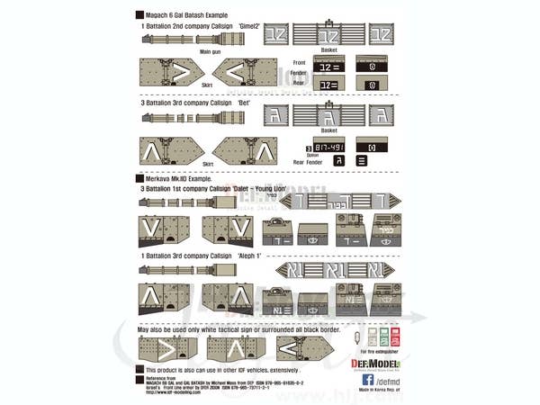 IDF Tank Tactical Sign Decal Set #1 | HLJ.com