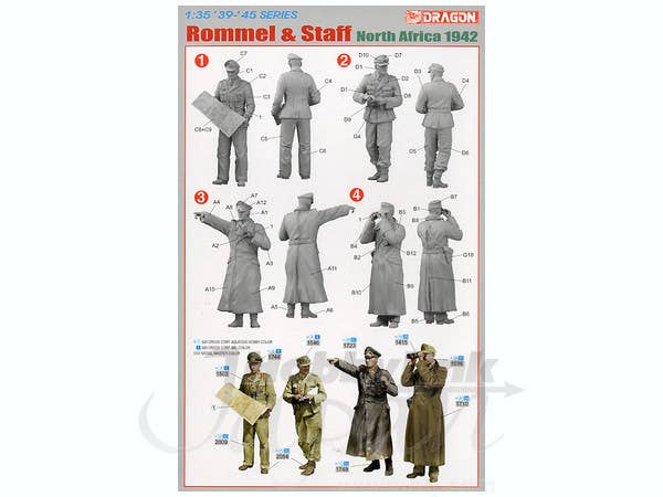 WW.II German Desert Fox General Rommel & Officer North Africa 1942 ...