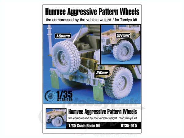 Humvee Aggressive Pattern Wheels Compressed Tire (for Tamiya) | HLJ.com