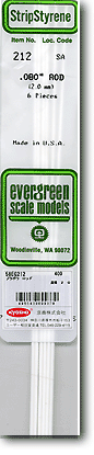 Polystyrene Rod Diameter 2.0mm 6pcs | HLJ.com