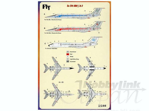 Tu-134 UBK / A-3 Russian Air Force Tatarstan Ukraine Air Force Ltd ...
