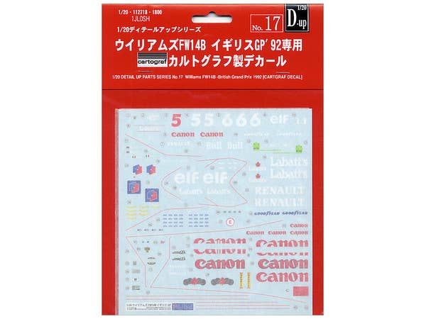 Williams FW14B British GP 1992 Cartograf Decal | HLJ.com