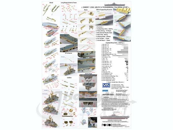 USS CV-14 Ticonderoga 1944 Detail Up Set | HLJ.com