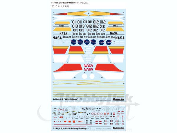 F-104A & G NASA Officers Decal Set 2.0 | HLJ.com