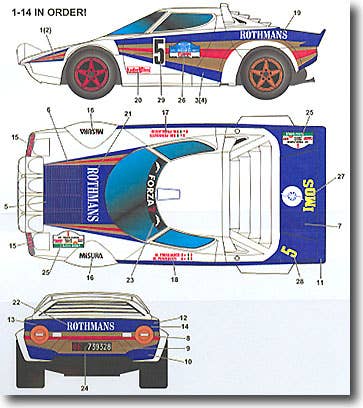 Lancia Stratos Rothmans '81 Targa Florio Decal | HLJ.com