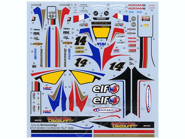 RC212V LCR #14 French GP 2009 Decals (for Tamiya) | HLJ.com