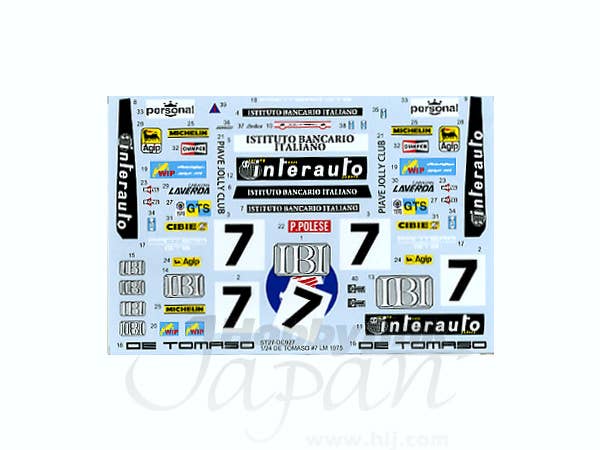 De Tomaso Pantera #7 LM 1975 Decals | HLJ.com