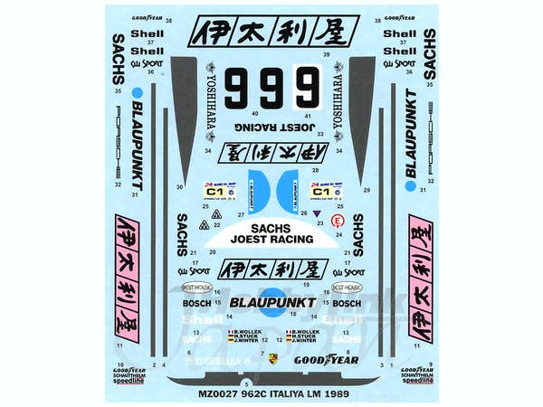 Porsche 962C Italiya Le Mans 1989 Decals | HLJ.com