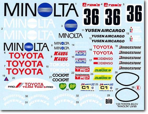 Toyota 89C-V Minolta LM '89 Decal | HLJ.com
