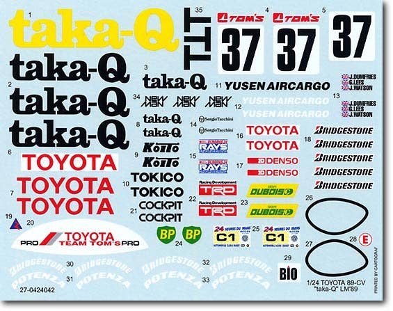 Toyota 89C-V Taka-Q LM '89 Decal | HLJ.com